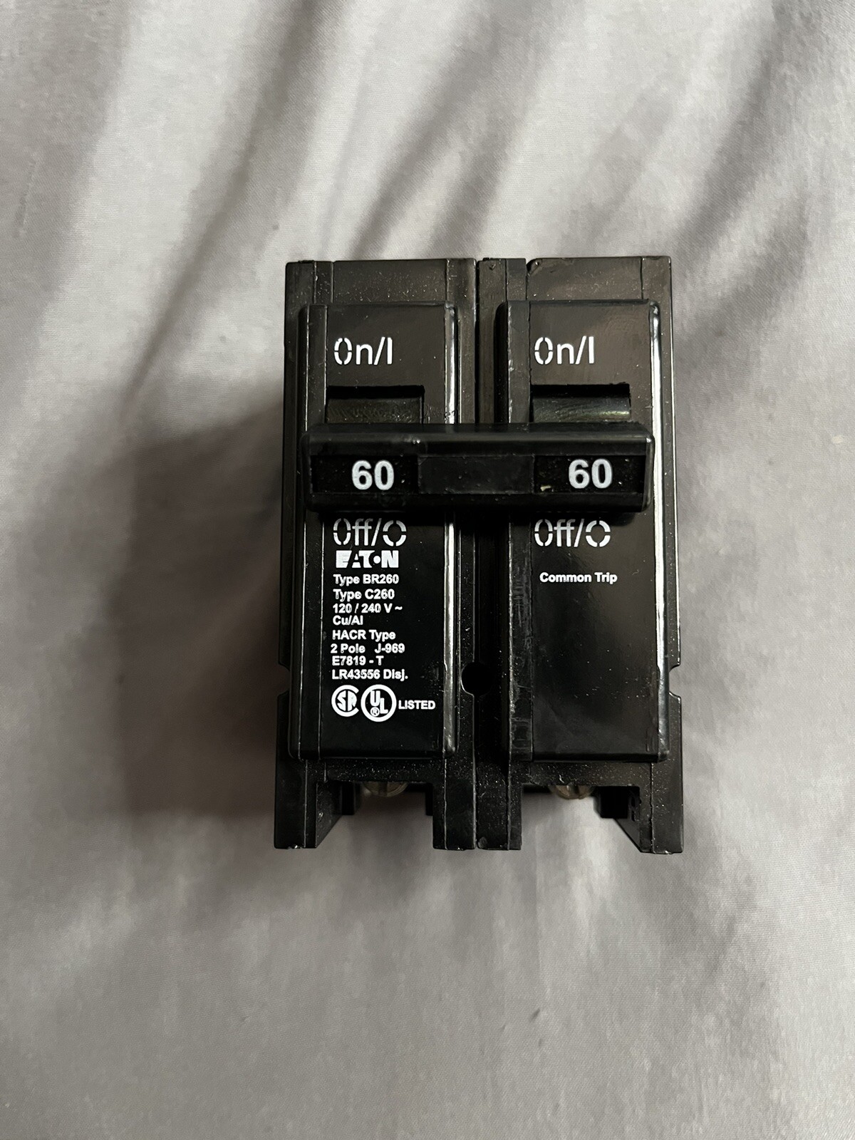 Eaton BR260 2 Pole 60 Amp Circuit Breaker Cutler Hammer BR260 ...
