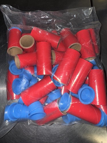 25pc 1" x 2.5" red firework kraft tube W/ plastic Plugs HQ TUBE ...