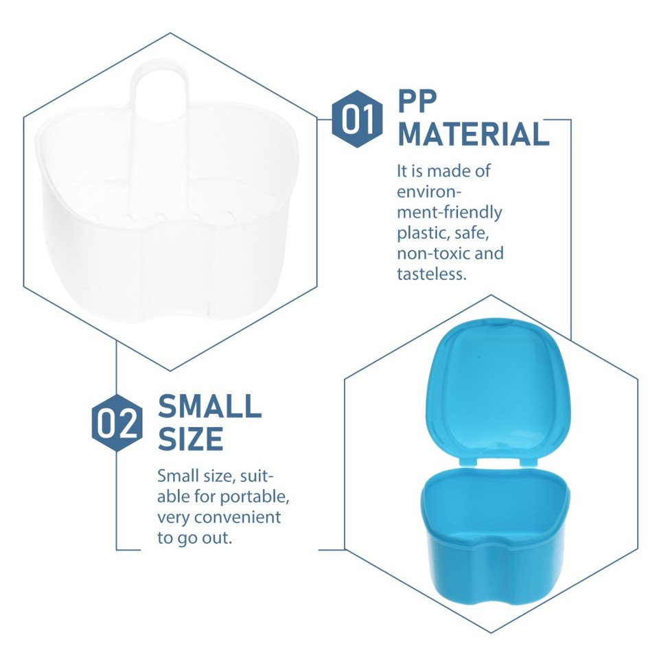 Supvox Denture Teeth Pot False Holder for Adults Container Dentures ...