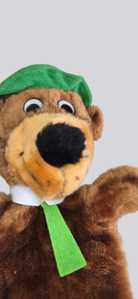 Vintage Yogi Bear Hand Puppet Plush with Green Hat & Tie | eBay