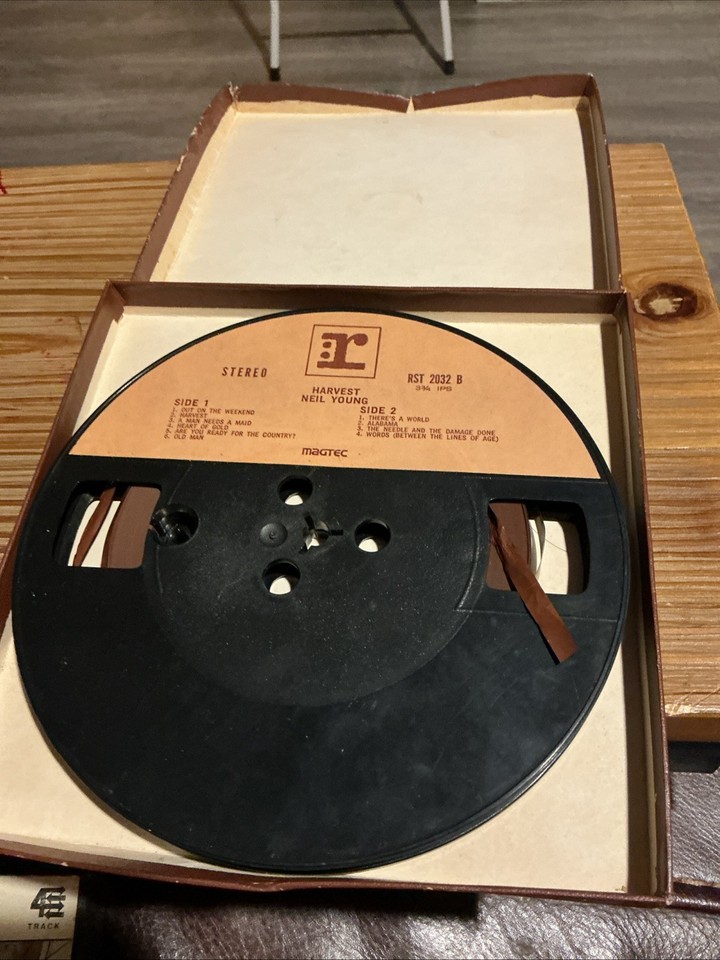 Vintage Harvest Neil Young 4 track 3 3/4 IPS Stereo Reel to Reel | eBay