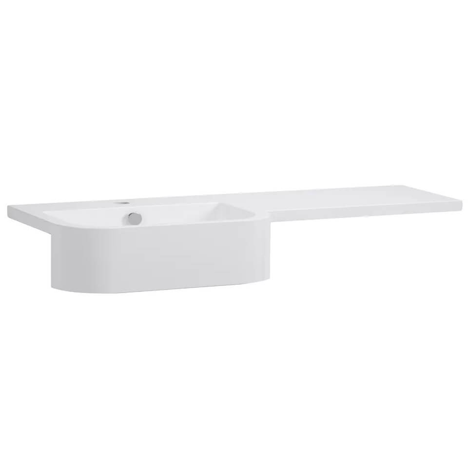 Tavistock Match 1200mm Isocast Basin White Left Hand Integrated Worktop ...