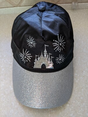 Disney Parks Glitter Cinderella's Castle Black Baseball Cap Hat NWOT | eBay