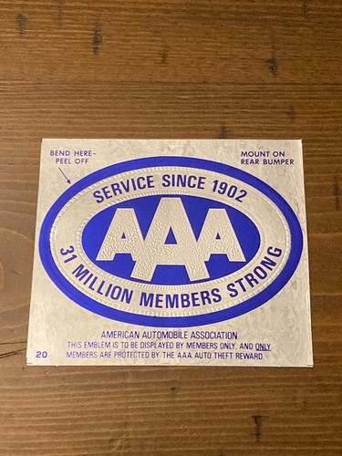 Vtg Sticker Decal Triple A AAA Protected American Automobile ...