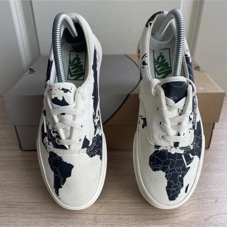 VANS Era x Save Our Planet White Black Map Sneakers -… - Gem