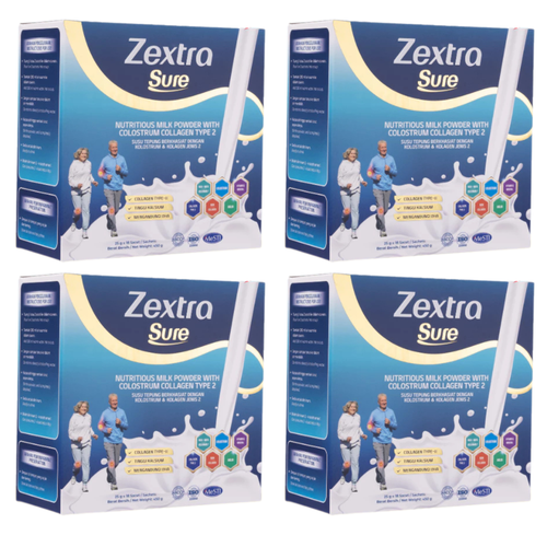 4 X Zextra Sure Milk Powder For Knee Pain Bones Joint Strengthen (18 ...