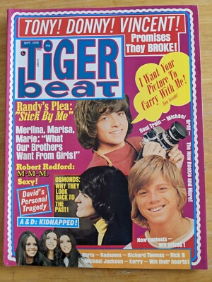 Vintage Tiger Beat Magazine - September 1974 - Redford, Osmond, Michael ...