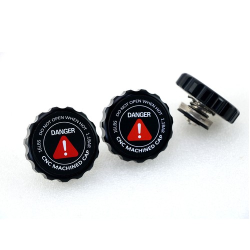 Black Universal Aluminium Billet Radiator Cap CNC Precision Machined ...