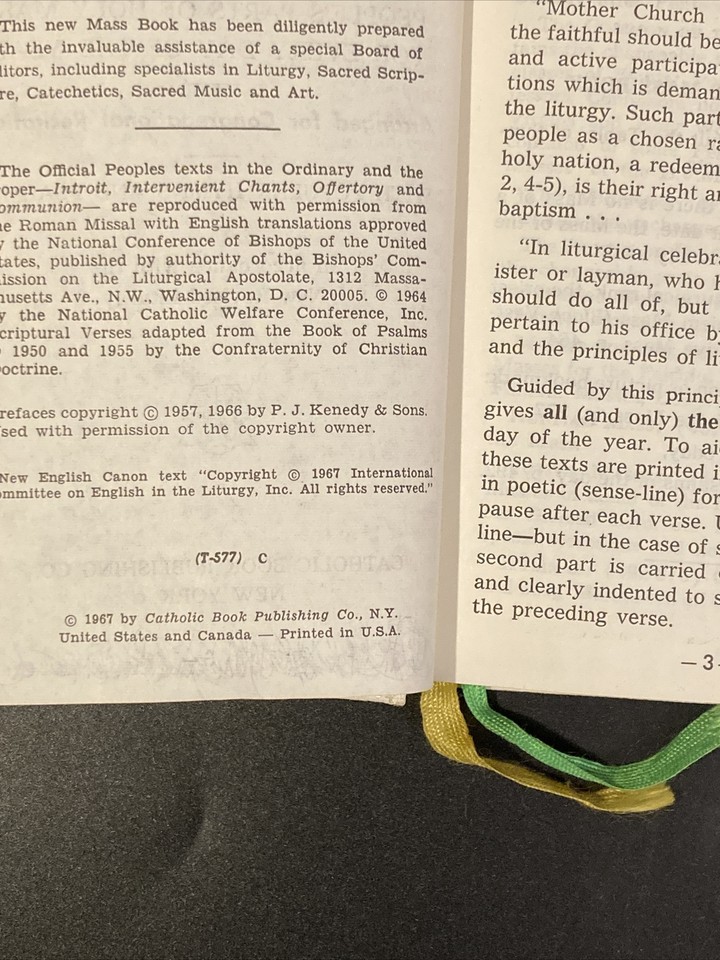 Parish Mass Book and Hymnal 1967 St Joseph Edition by Catholic Book ...