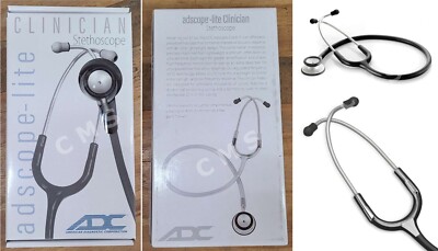 ADC Adscope-Lite 619BK Professional Stethoscope Black 30" Lightweight ...