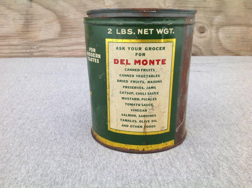 Vintage Empty Del Monte Coffee Can Tin with Lid | eBay