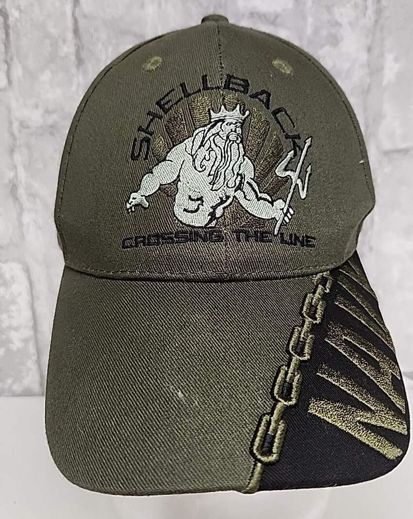 US Navy Shellback Crossing The Line Logo Mens Green S… - Gem