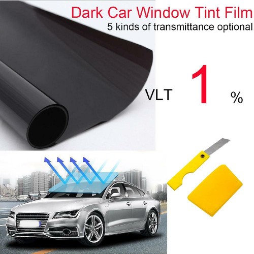 CAR WINDOW TINT FILM TINTING SUPER DARK BLACK LIMO 1% 76cm x 6M SUN ...