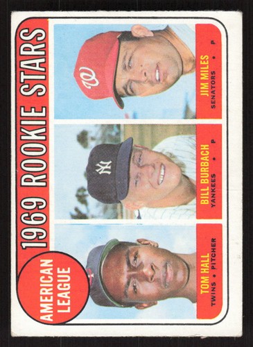 1969 TOPPS TOM HALL 658 VG BILL BURBACH JIM MILES RC BASEBALL MINNESOTA ...