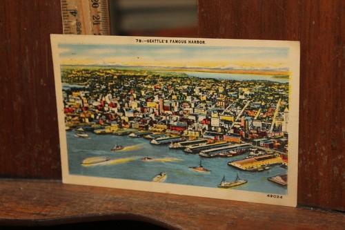 Vintage Postcard Linen 1940's Seattle's Famous Harbor | eBay