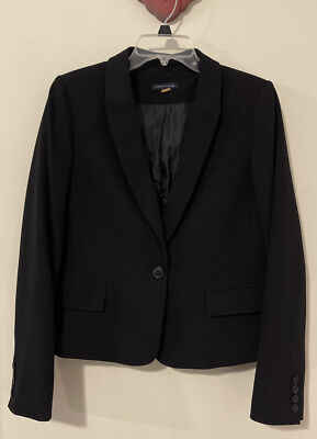 Tommy Hilfiger Womens Size 12 Black Single-Button Vneck Blazer Jacket ...