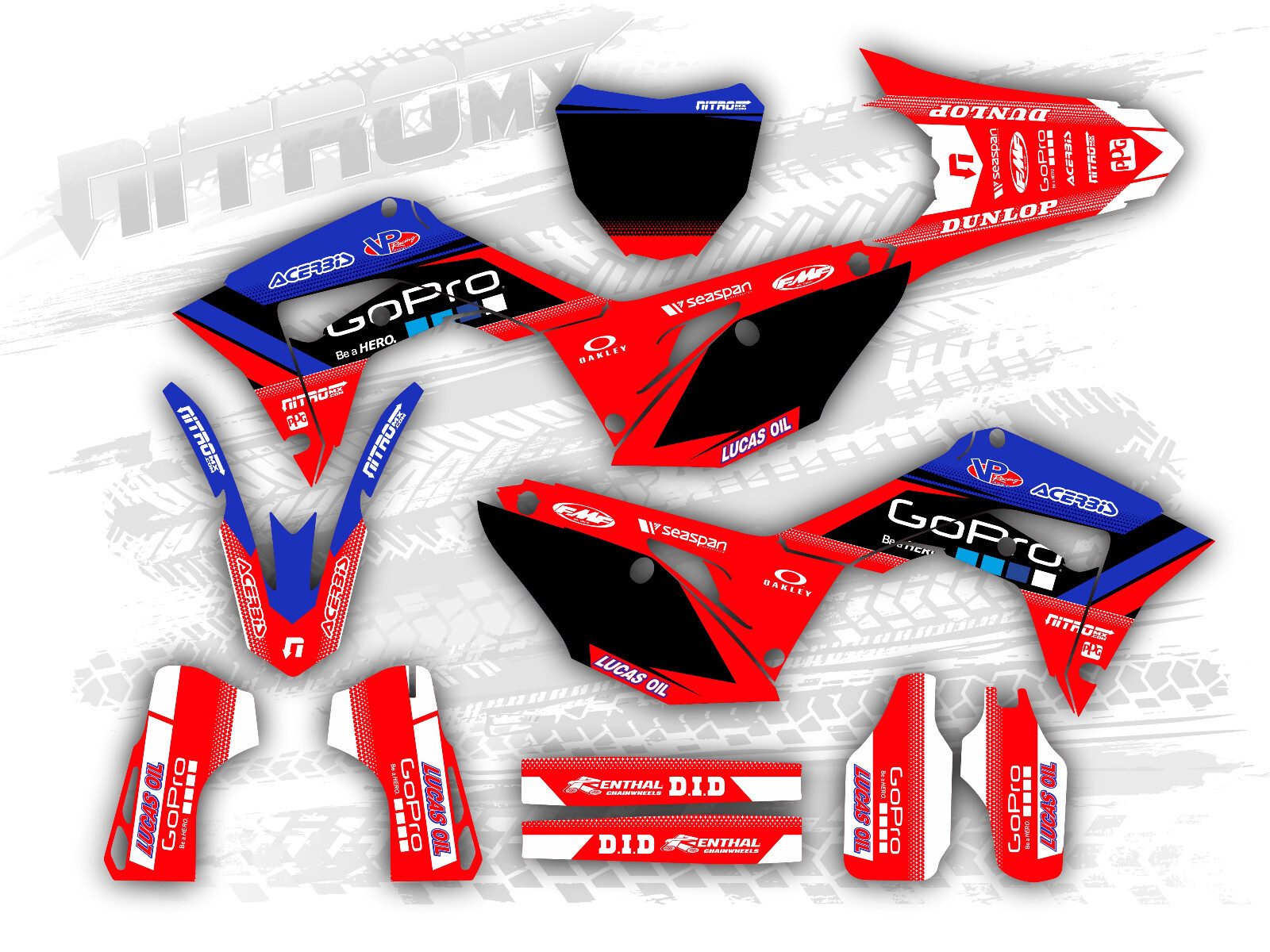 Graphics Kit fits Honda CRF 450 R CRF 450R 2017 2018 2019 2020 Decals ...