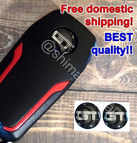 2x LOGO Ford Mustang GT stylized key FOB emblem, 14mm resin sticker | eBay