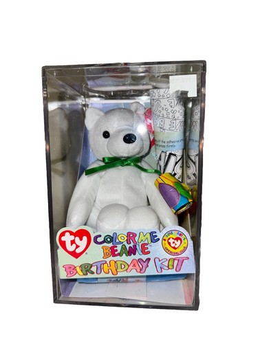 TY BEANIE BABY BEAR COLOR ME BEANIE BIRTHDAY KIT 2003 Sealed Green ...