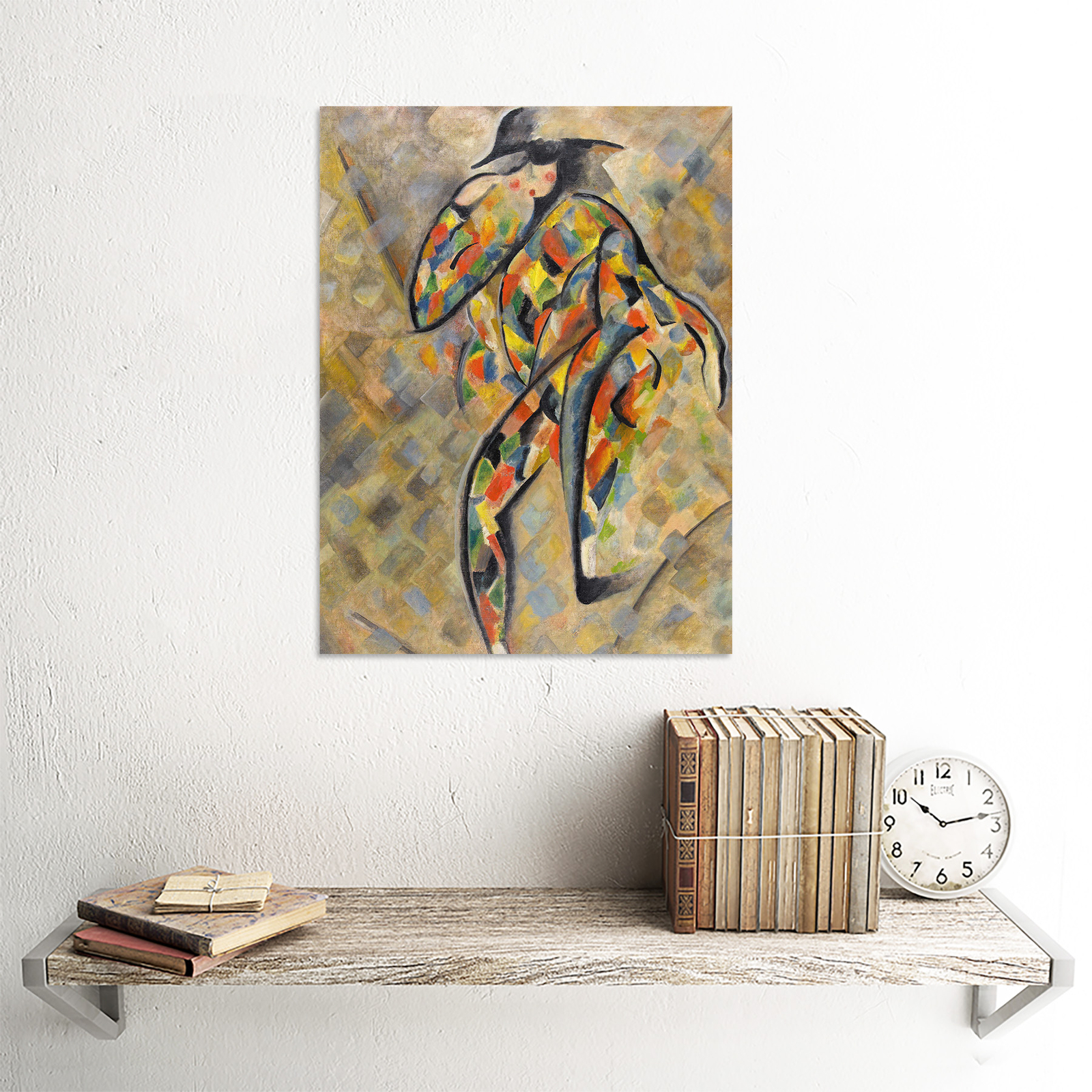 PAINTING PORTRAIT ABSTRACT COLOURFUL HARLEQUIN 30X40 CM ART PRINT ...