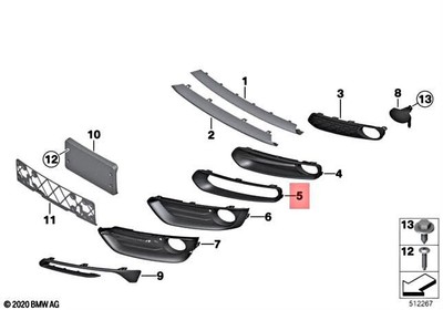 Genuine BMW F22 F23 218d 218i 220d 220dX Air Inlet Finisher Right ...