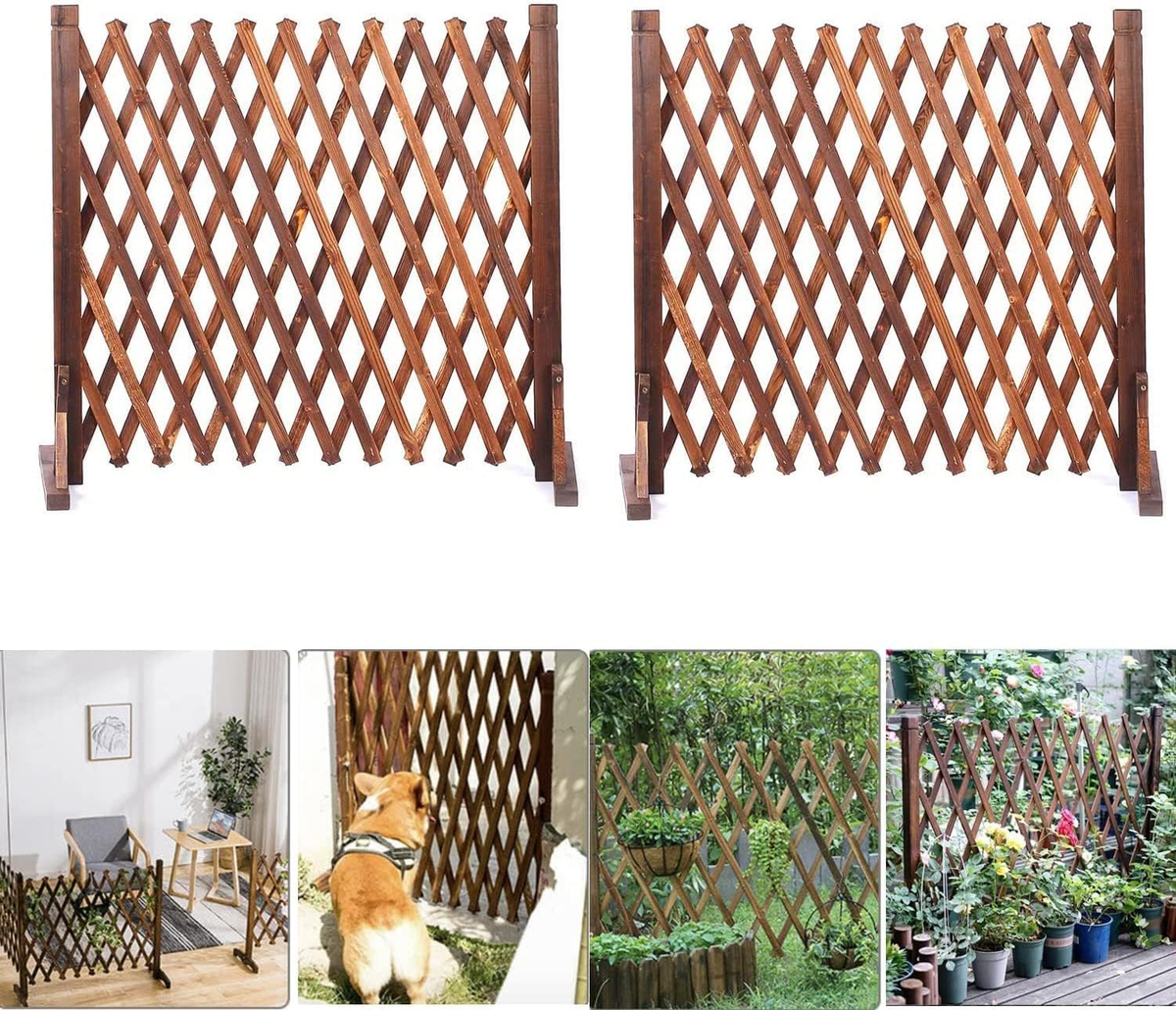 Folding Expanding Fence Extra Wide Retractable Outdoor Dog Gate,