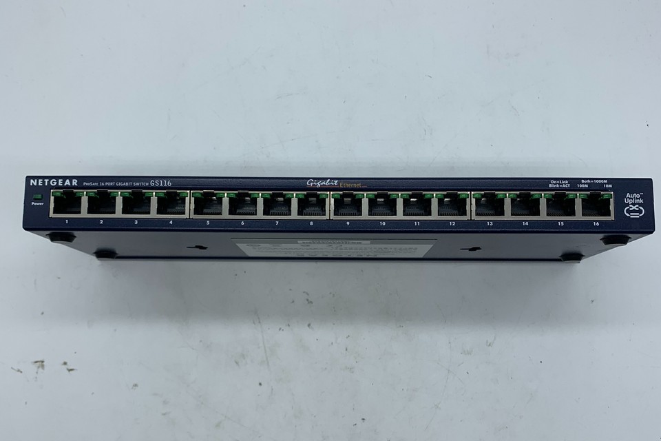 NETGEAR GS116 V1 ProSafe 16 Port Gigabit Switch No Power Cable w/ FREE ...