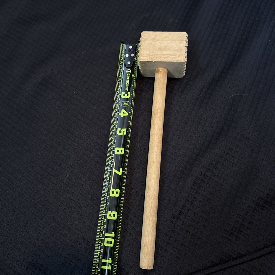 Vintage Wooden Meat Hammer Mallet Steak Tenderizer Wood Rustic Kitchen ...