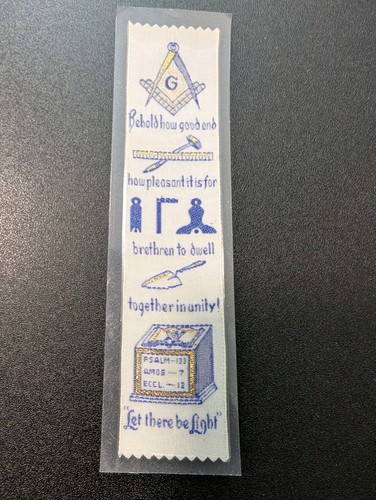 Masonic Freemason Tippecanoe Lodge 492 Ribbon/Bookmark | eBay