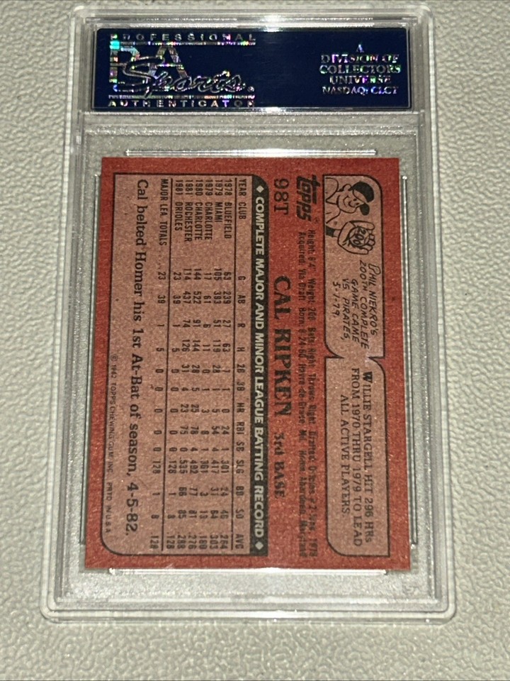 Cal Ripken Jr HOF 1982 Topps Traded Rookie Card PSA 10 | eBay