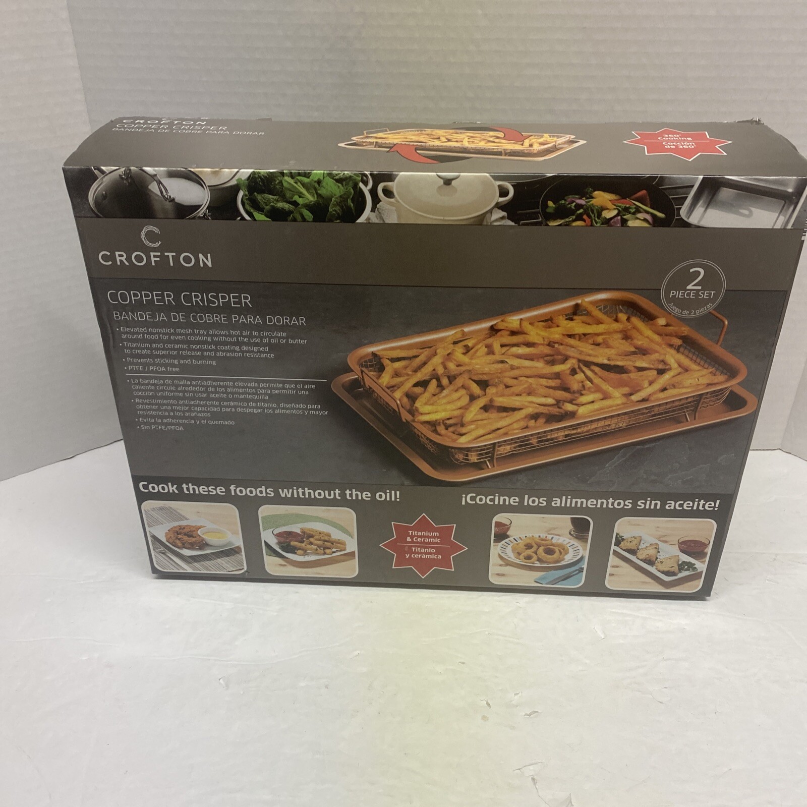 New CROFTON 2 PC COPPER CRISPER SET - Cook Without Oil or Butter!! | eBay