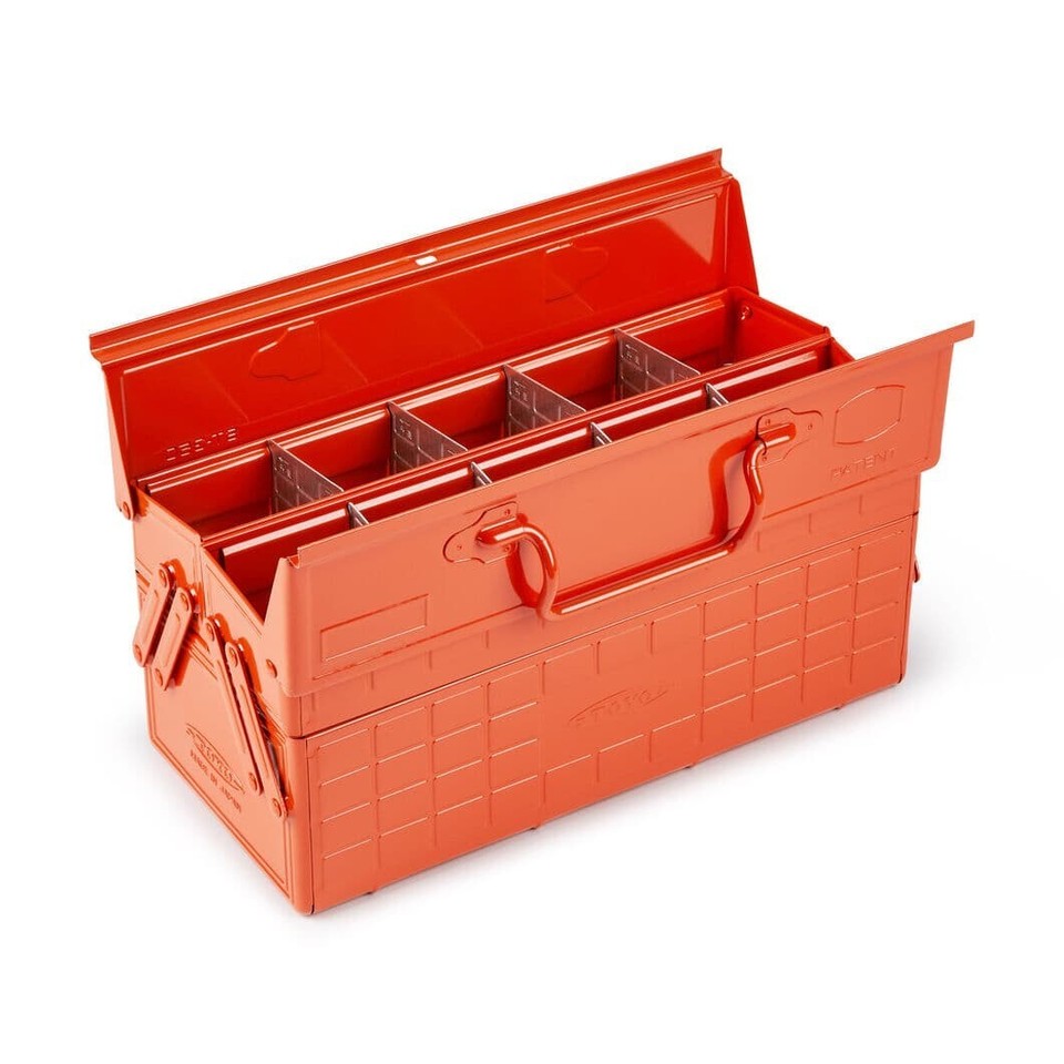 Toyo Steel ST-350 MoMA Exclusive 2 Tier Tool Box Orange Durable ...