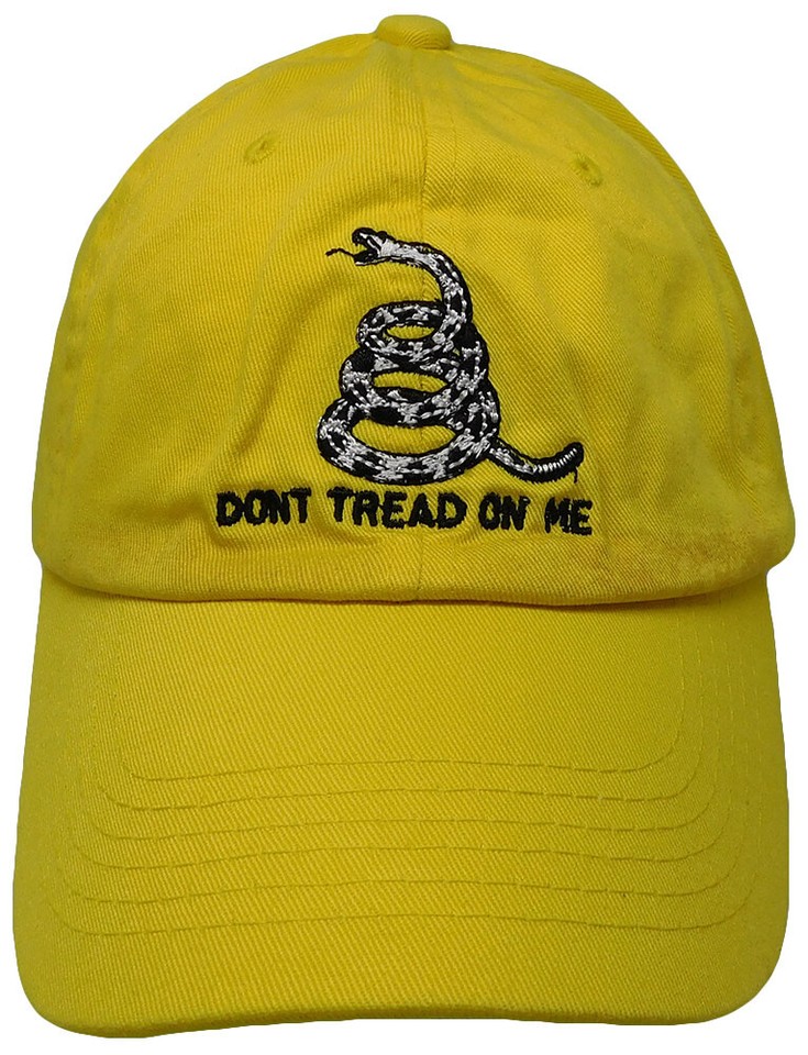 Gadsden DTOM White Snake Light Yellow Washed Cotton Embroidered Cap Hat ...