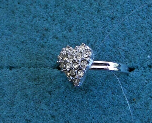 "MICHELLE" Heart Shaped Rhinestone Ring - Sarah Coventry Jewelry ...