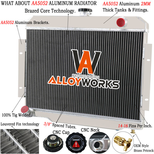 4 Rows Radiator Shroud Fan Kits For 1972-1986 79 Jeep CJ CJ5 CJ6 CJ7 ...