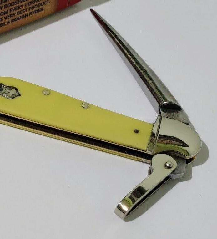 VINTAGE YELLOW MARLIN SPIKE HUNTING POCKET KNIFE SAILORS LOCKBACK SHIP ...