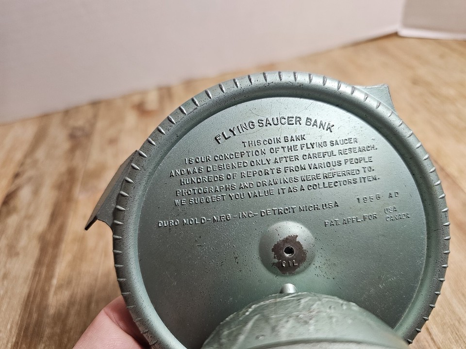 Vintage flying saucer coin bank NCR Duro Mold 1956 model 101 | eBay