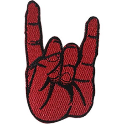 Music Themed Red Metal Fingers - Sew Iron on, Embroidered - Patch - 2.4 ...