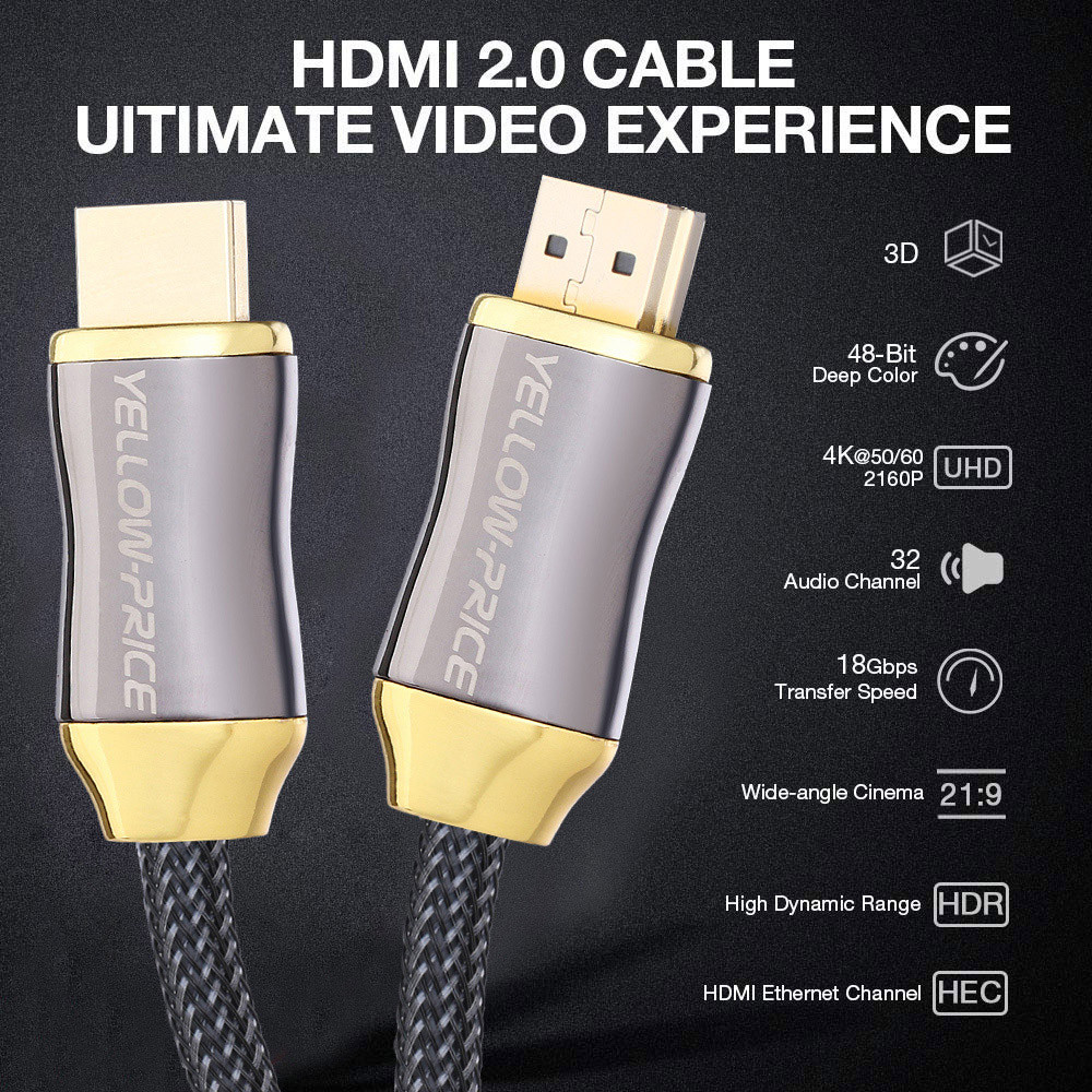 Lot 1M 2M 3M 5M 7M 10M HDMI 2.0b Ultimate Cable | 4K @ 60Hz 4096 x ...