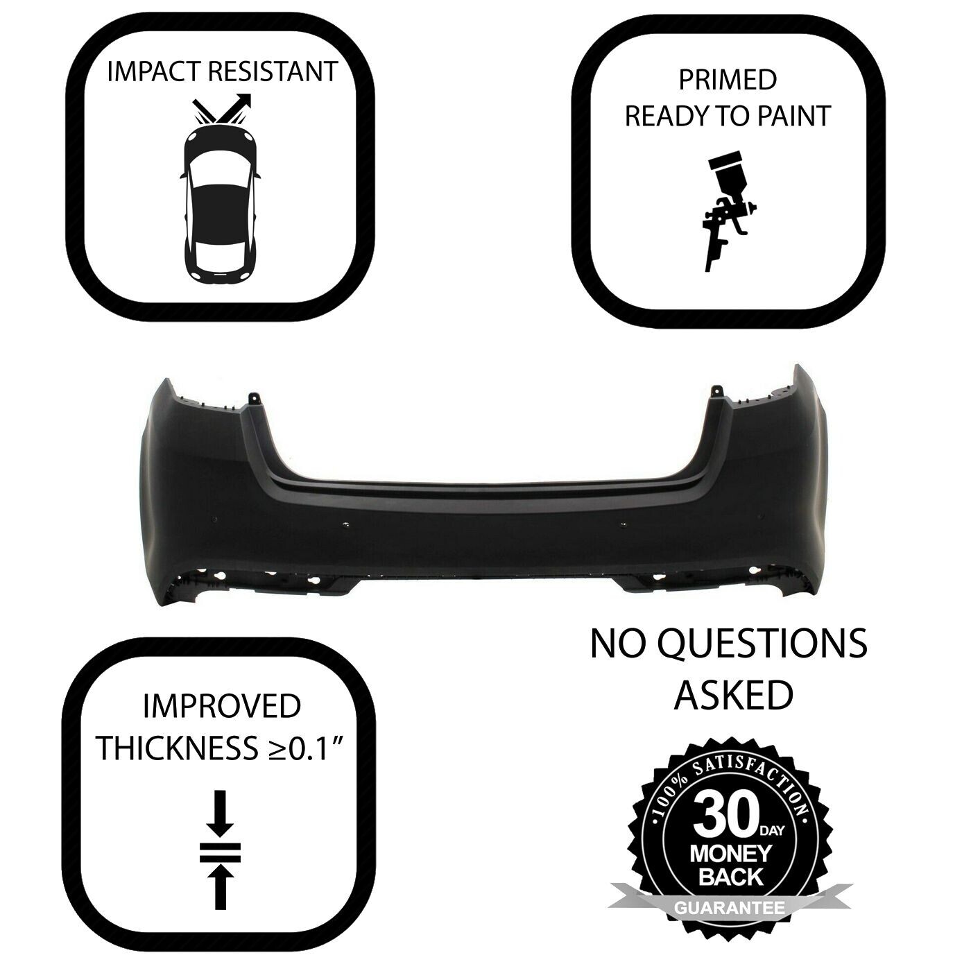 Rear Bumper Cover for 2016-2018 Kia Optima EX LX SX SXL w/Parking Aid ...