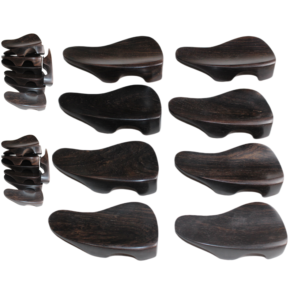 10PCS NEW Natural Color EBONY VIOLIN CHINREST Ear shape 4/4 chin rest ...