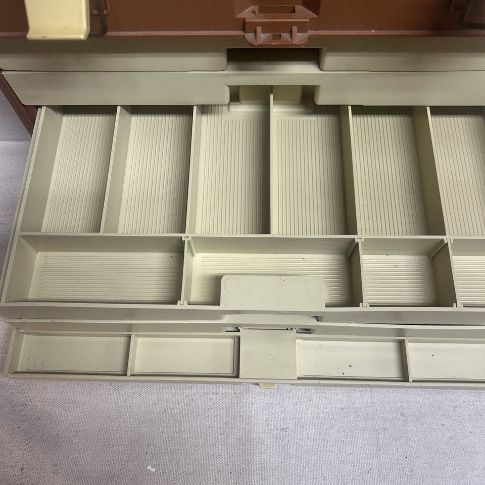 Vintage Plano 757 Tackle Box Organizer USA 4 Drawer Large Fishing ...