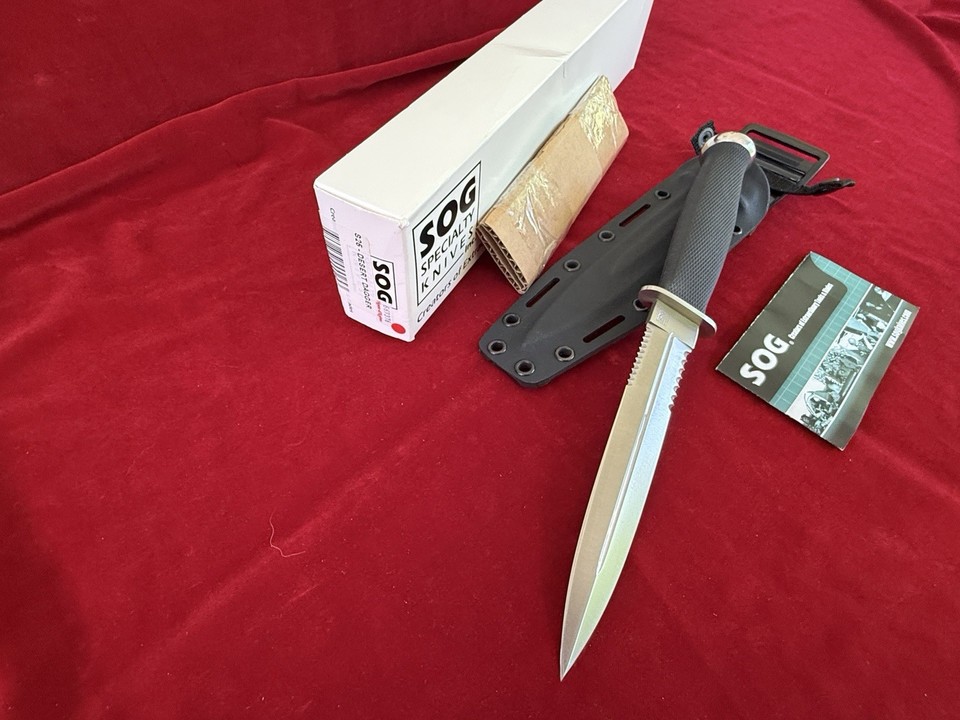SOG DESERT DAGGER S25 Knife w/ Sheath & Box Seki Japan Discontinued ...