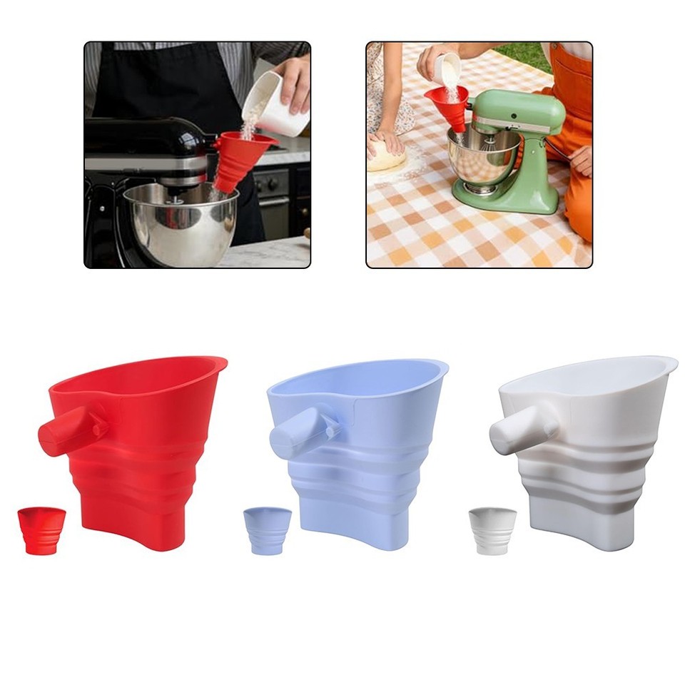 Silicone Flour Funnel for Baking with Mess Pouring and Space Saving ...