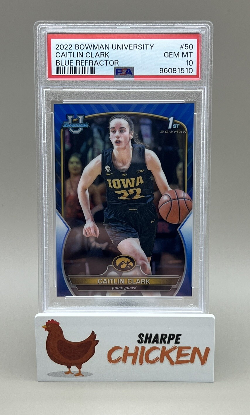 2022-23 Bowman University Chrome - Blue Refractor #50 Caitlin Clark ...