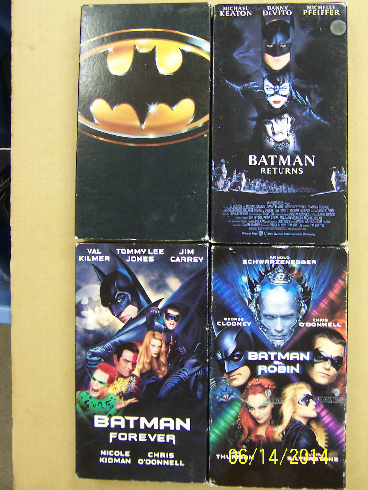 4 VHS tapes: Batman, Batman Returns, Batman Forever, Batman & Robin ...