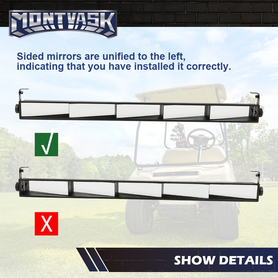 Universal 5 Panel Wink Rear View Mirror Fit For EZGO Yamaha Club Car ...