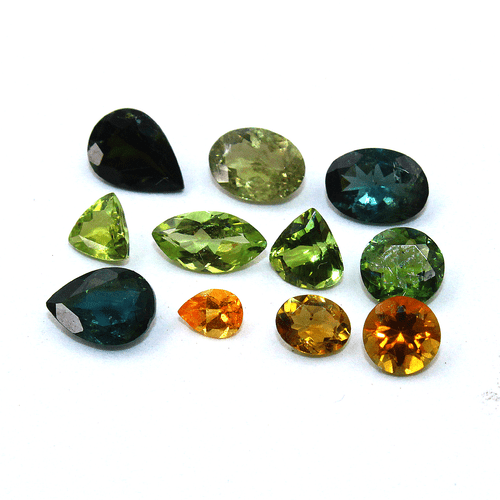 11 Pcs Natural Multi Tourmaline Top Grade 4mm-7.2mm Faceted Cut Loose ...