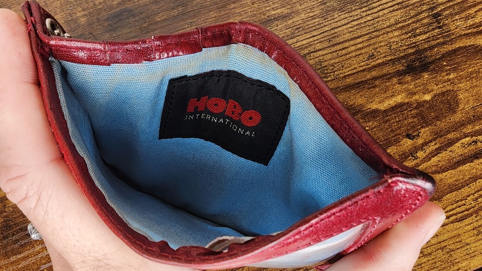 HOBO International ID Passport Card & Money Holder Slim Wallet Red See ...