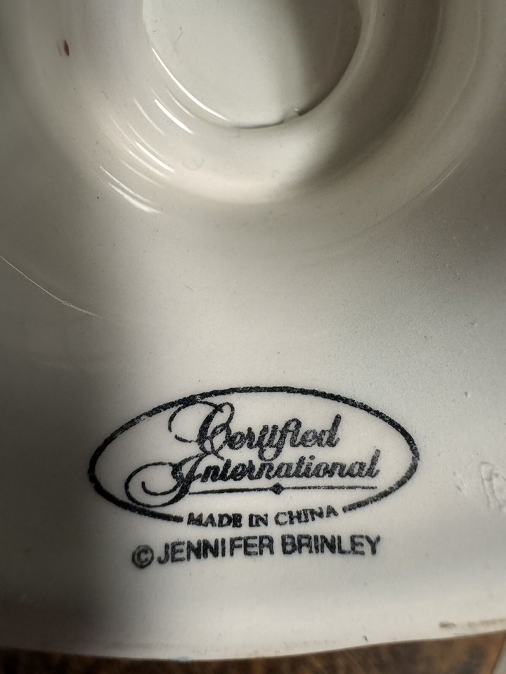 CERTIFIED INTERNATIONAL~Jennifer Brinley SHOPPING GIRL Pedestal Coffee ...